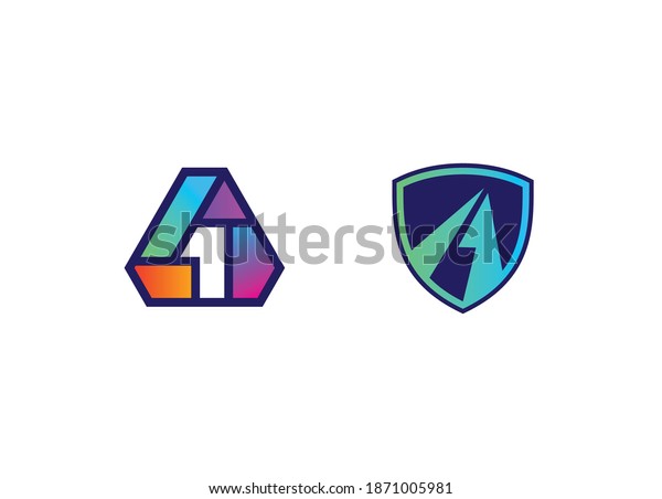 Letter A1 Logo Design Set Stock Vector (Royalty Free) 1871005981 ...