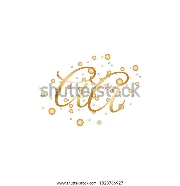 Letter Aa Gold Dotted Circle Style Stock Vector (Royalty Free ...