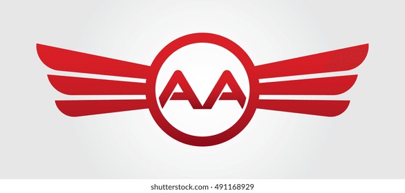 Letter Aa Logo Winged Red Color Stock Vector (Royalty Free) 491168929 ...
