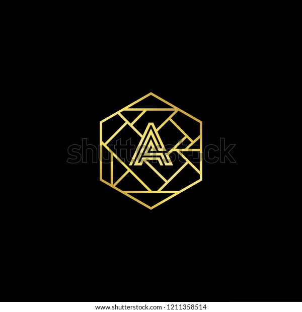 Letter Aa Minimalist Art Monogram Hexogen Stock Vector (Royalty Free ...