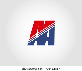 Letter Aa Red Blue Combination Logo Stock Vector (Royalty Free ...