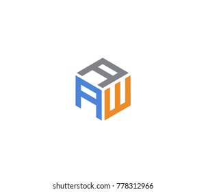 Letter Aaw Logo Template Hexagon Logo Stock Vector (Royalty Free ...