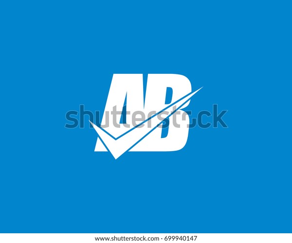 Letter Ab Check Mark Logo White Stock Vector (Royalty Free) 699940147 ...