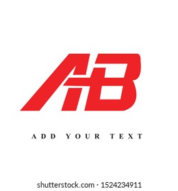 Letter Ab Text Logo Design Illustration Stock Vector (Royalty Free ...