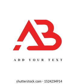 Letter Ab Text Logo Design Illustration Stock Vector (Royalty Free ...