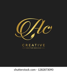 Letter Ac Logo Initial Gold Letter Stock Vector (Royalty Free ...