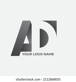 Letter Ad Logo Design Template Stock Vector (Royalty Free) 2112868055 ...