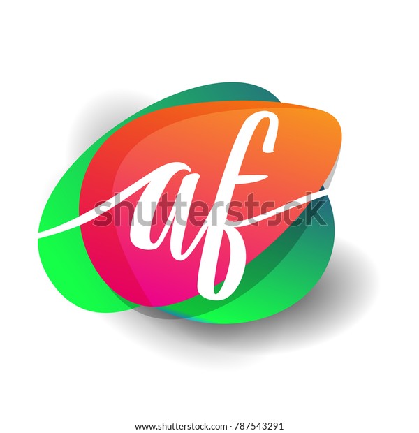 Letter Af Logo Colorful Splash Background Stock Vector (Royalty Free ...