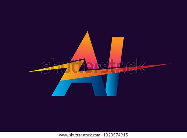 Letter Ai Logo Lightning Icon Letter Stock Vector (Royalty Free) 1023574915