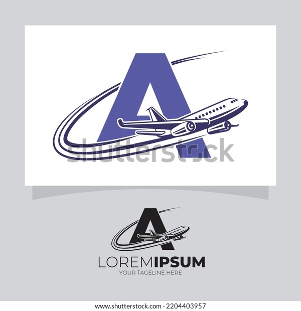 Letter Airplane Logo Vector Design Inspiration Stock Vector (Royalty ...