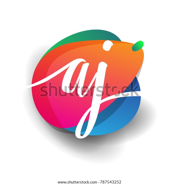 Letter Aj Logo Colorful Splash Background Stock Vector (Royalty Free ...