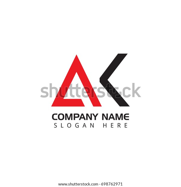 Letter Ak Logo Design Template Elements Stock Vector (Royalty Free ...