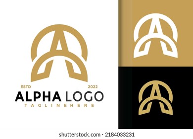 Letter Alpha Logo Design Brand Identity Stock Vector (Royalty Free ...