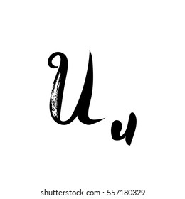Letter U Alphabet Font Calligraphy Stock Illustration 557186953 ...