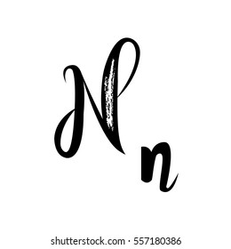 Letter Alphabet Font Calligraphy Vector N Stock Vector (Royalty Free ...