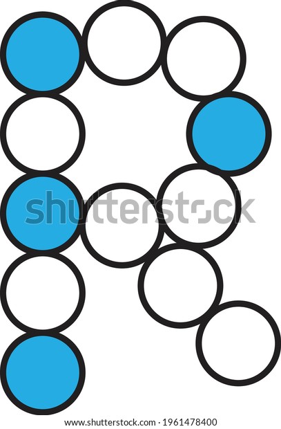 Letter Alphabet Using White Blue Circle Stock Vector (Royalty Free ...