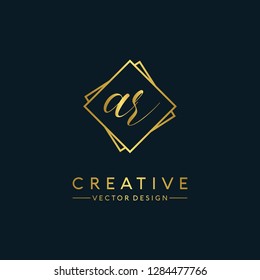 Letter Ar Logo Initial Gold Letter Stock Vector (Royalty Free ...
