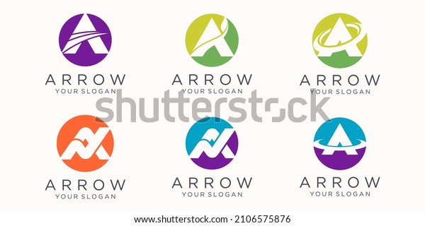 Letter Arrow Logo Icon Set Stock Vector (Royalty Free) 2106575876 ...