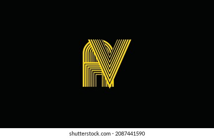 Letter Av Lines Logo Vector Design Stock Vector (Royalty Free ...