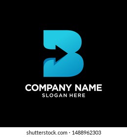 Letter B Arrow Logo Design Template Stock Vector (Royalty Free) 1488962303