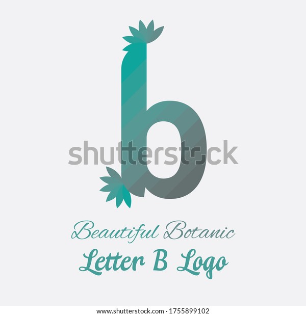 Letter B Botanical Bio Logo Design Stock Vector (Royalty Free ...