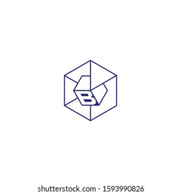 Letter B Box Logo Icon Sign Stock Vector (Royalty Free) 1593990826 ...