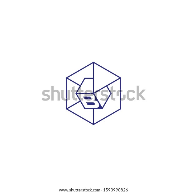 Letter B Box Logo Icon Sign Stock Vector (Royalty Free) 1593990826 ...