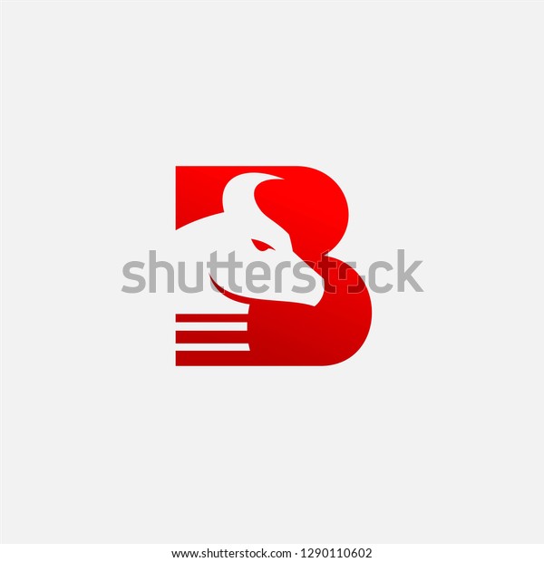 Letter B Bull Stock Vector (Royalty Free) 1290110602