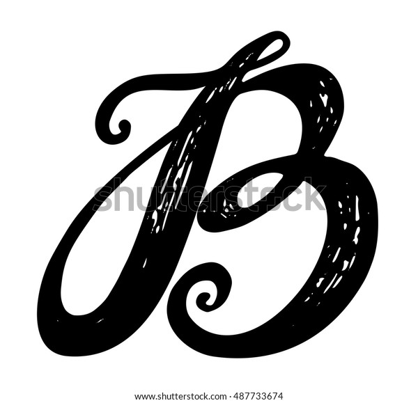 Letter B Calligraphy Alphabet Typeset Lettering Stock Vector (Royalty ...