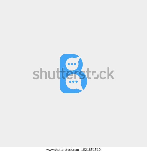 Letter B Chat Talk Logo Template Stock Vector (Royalty Free) 1521851510 ...