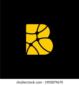 Letter B Connection Dots Logo Design Stock Vector (Royalty Free ...