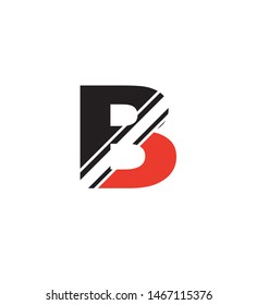 Letter B Cut Black Red Stock Vector (Royalty Free) 1467115376 ...