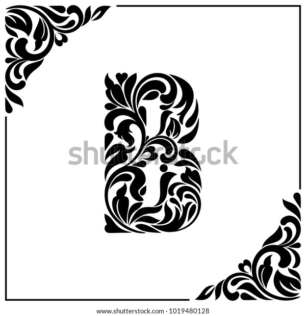 Letter B Decorative Font Swirls Floral Stock Vector (Royalty Free ...