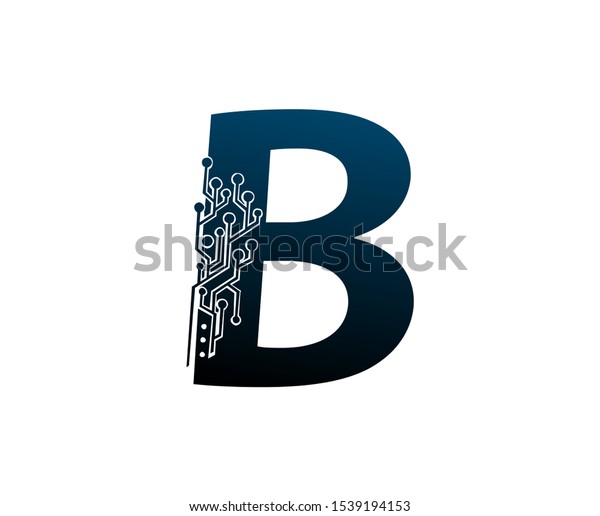 Letter B Digital Network Technology Digital Stock Vector (Royalty Free ...