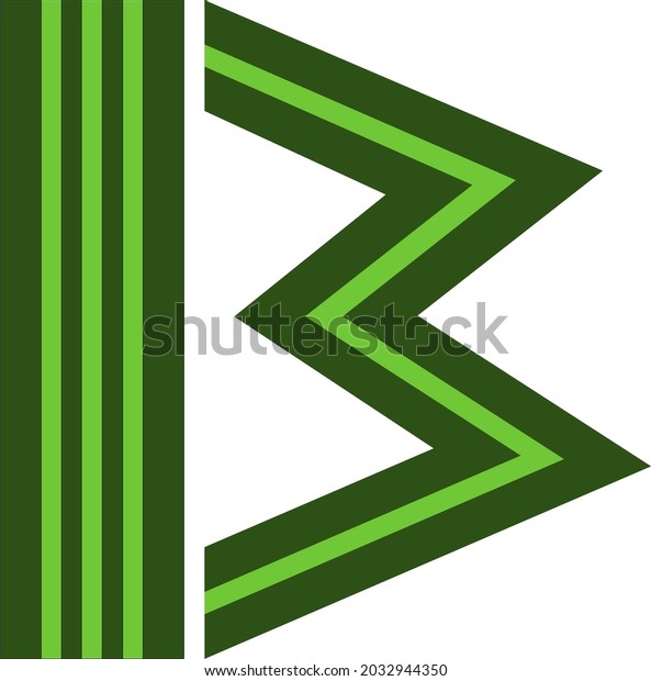 Letter B Green Capital Logo Stock Vector (Royalty Free) 2032944350 ...