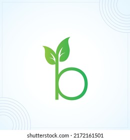 Letter B Green Leaf Modern Creative Stock Vector (Royalty Free ...