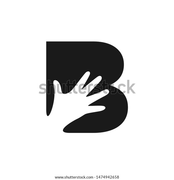 Letter B Hand Logo Design Template Stock Vector (Royalty Free ...