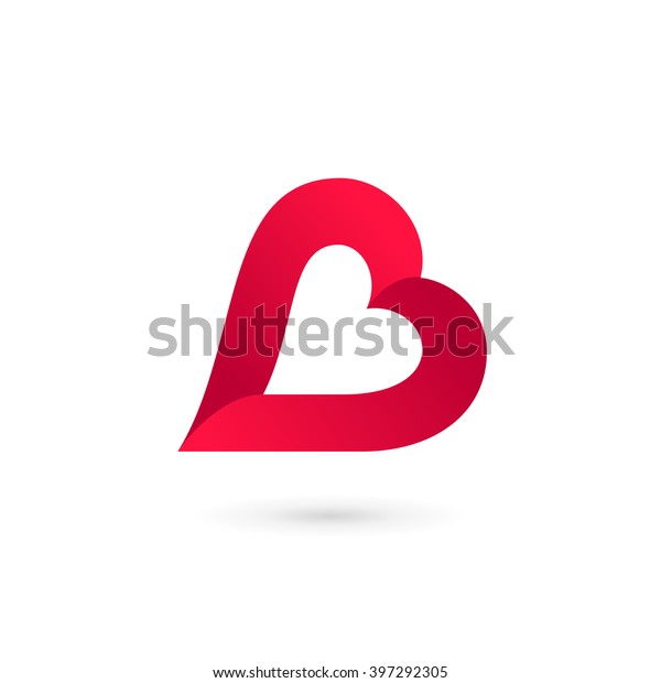 Letter B Heart Logo Icon Design Stock Vector (Royalty Free) 397292305 ...