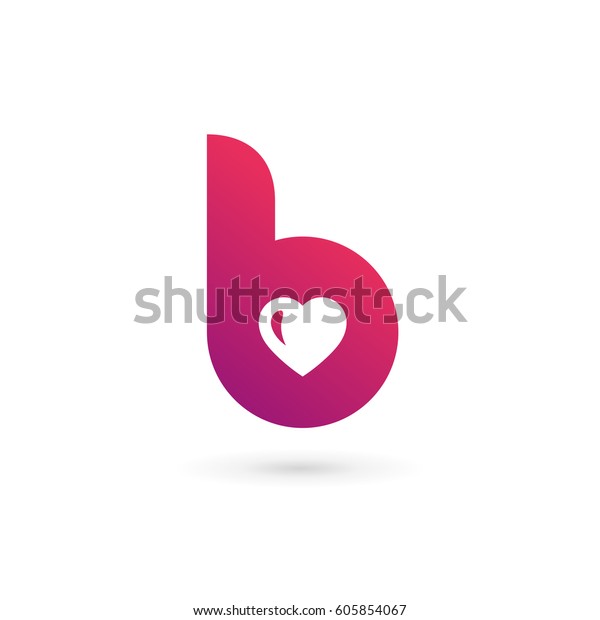 Letter B Heart Logo Icon Design Stock Vector (Royalty Free) 605854067