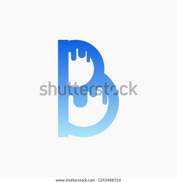 Letter B Ice Melting Logo Design Stock Vector (Royalty Free) 1243488316 ...