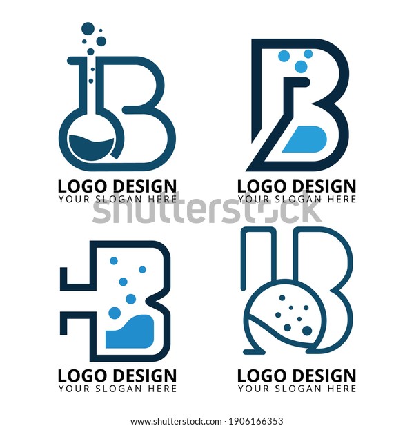 Letter B Laboratory Logo Design Stock Vector (Royalty Free) 1906166353