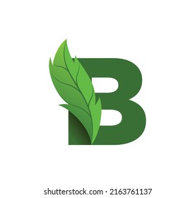Letter B Leaf Logo Design Vector Stock Vector (Royalty Free) 2163761137 ...