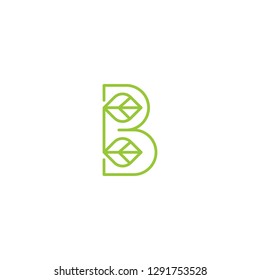 Letter B Leaf Logo Icon Vector Stock Vector (Royalty Free) 1291753528 ...