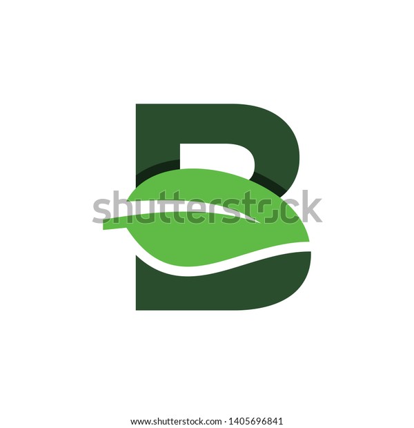 Letter B Leaf Nature Icon Vector Stock Vector (Royalty Free) 1405696841 ...