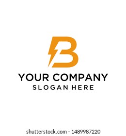 Letter B Lightning Bolt Logo Design Stock Vector (Royalty Free ...
