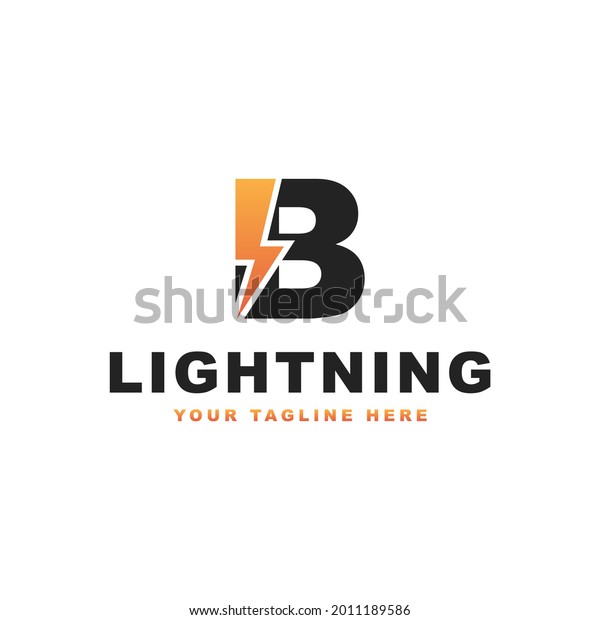 Letter B Lightning Logo Design Template Stock Vector (Royalty Free ...