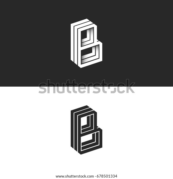 Letter B Logo Isometric Lines Geometric Stock Vector (Royalty Free ...