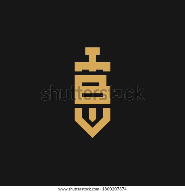Letter B Logo Sword Creative Minimal Stock Vector (Royalty Free ...