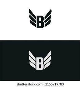 Letter B Logo Template Black White Stock Vector (Royalty Free ...