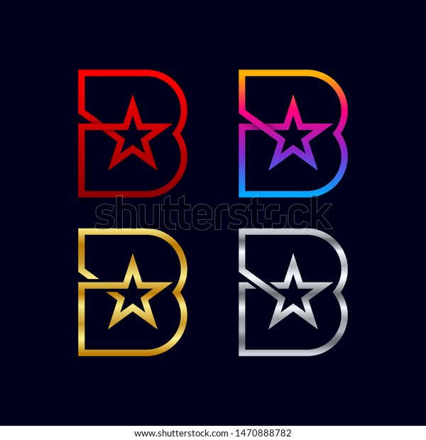Letter B Logotypes Star Logos Award Stock Vector (Royalty Free ...